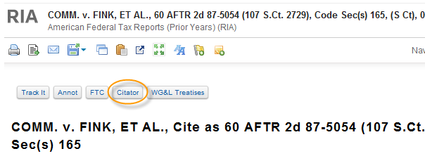 Viewing Citator History
