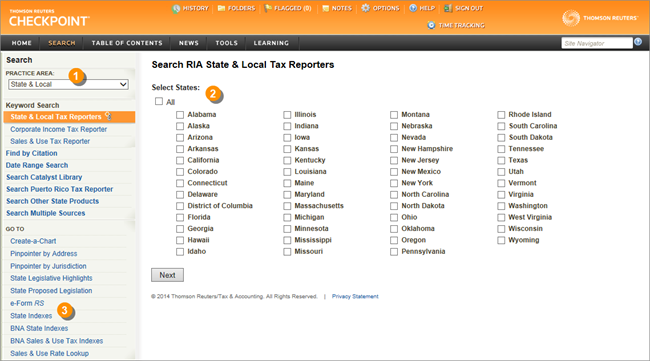 Using the State & Local Search Screen